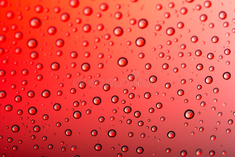 Drops of Water on a Color Background. Red Tone Stock Image - Image of ...