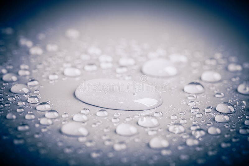Drops of Water on a Color Background. Toned Gray Stock Image - Image of ...