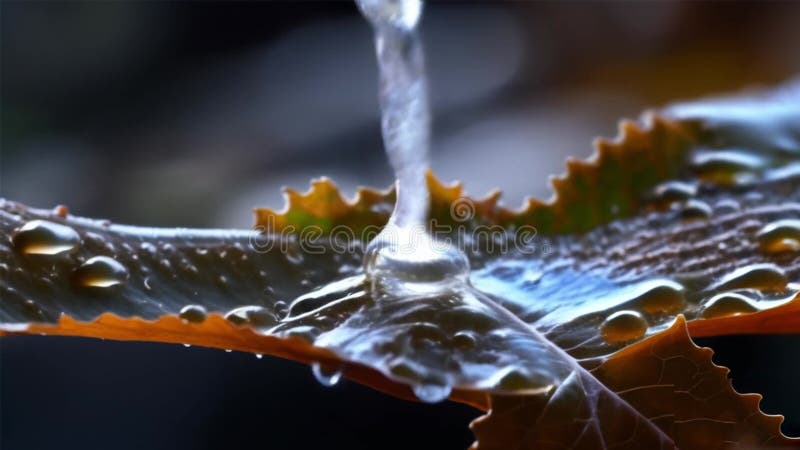 Drops of Water Dripping Onto a Leaf Stock Footage - Video of white ...