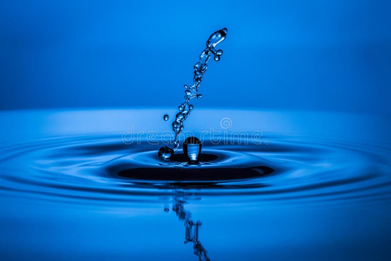 Drops of Water Fall into the Water Stock Image - Image of beauty, calm ...