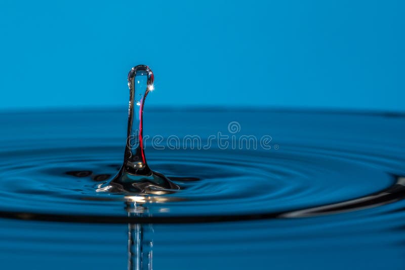 Drops of Water Fall into the Water Stock Image - Image of beauty, blue ...
