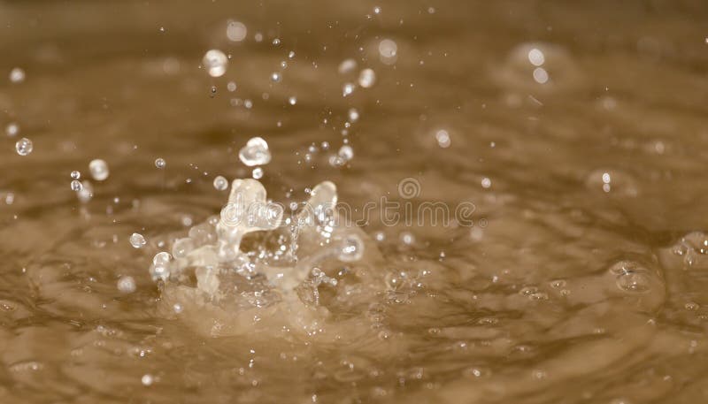 Drops of Water Falling into the Dirty Water Stock Image - Image of ...