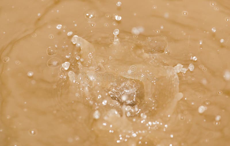 Drops of Water Falling into the Dirty Water Stock Image - Image of ...
