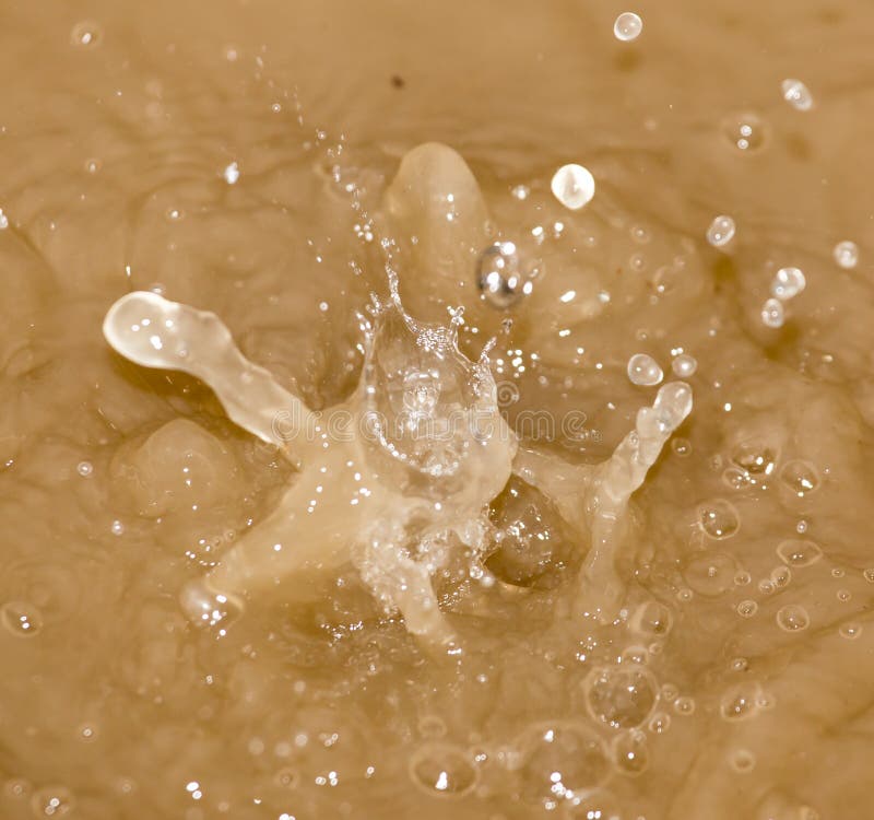 Drops of Water Falling into the Dirty Water Stock Photo - Image of line ...