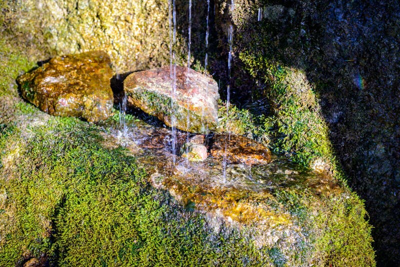 Drops of Water Falling on the Stone and Divided into Shallow Par Stock ...