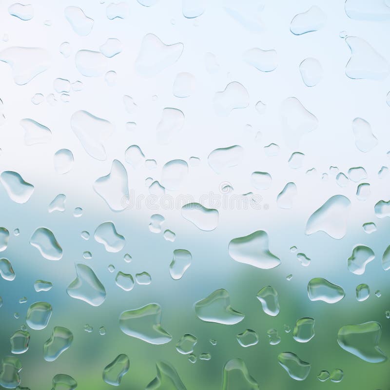 Drops of Water on Glass, Nature, Rain, Realistic 3d Rendering Stock ...