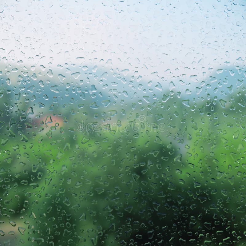 Drops of Water on Glass, Nature, Rain, Realistic 3d Rendering Stock ...