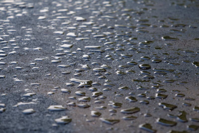 Drops of Water Lies on the Asphalt Road Stock Photo - Image of drainage ...
