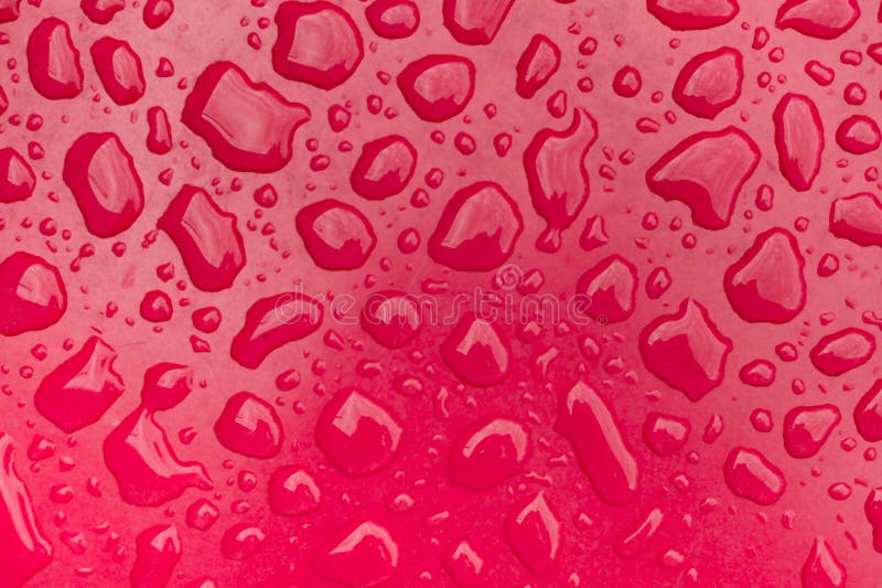 Drops of Water on a Red Surface Stock Photo - Image of nature ...