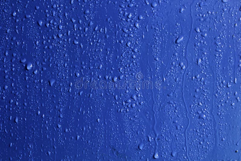 Drops of Water into a Refreshing Blue Background Stock Image - Image of ...