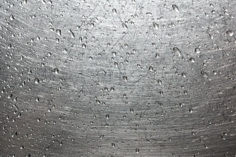 Drops of Water on a Scratched Metal Background Closeup Stock Photo ...