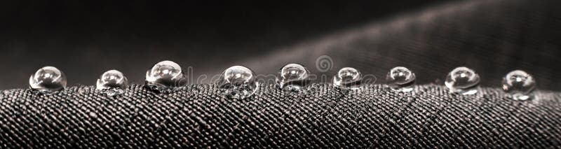Drops of Water on Textiles. Waterproof Fabric with Drops on the Surface ...
