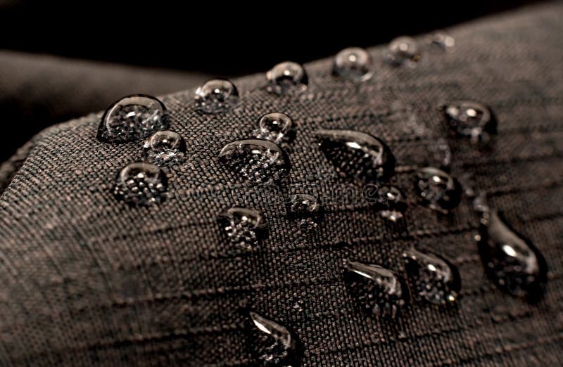 Drops of Water on Textiles. Waterproof Fabric with Drops on the Surface ...