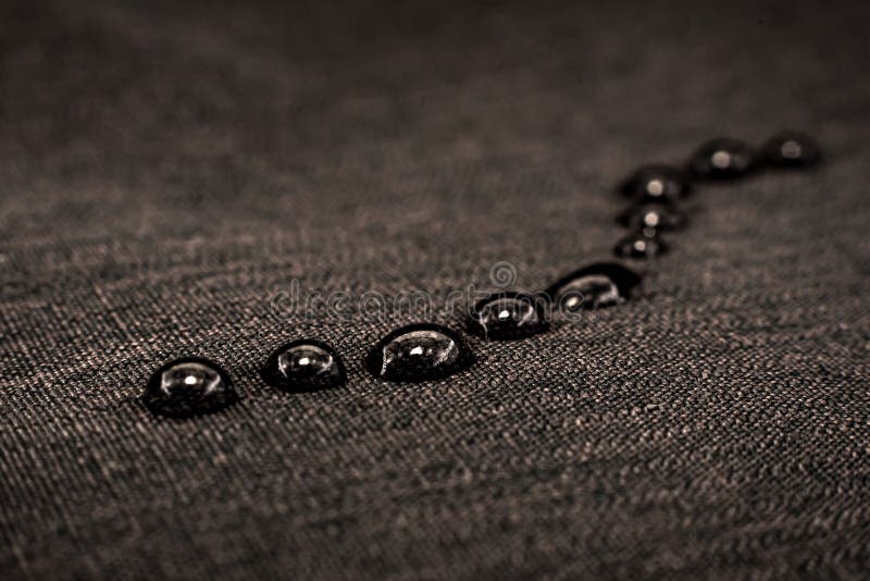 Drops of Water on Textiles. Waterproof Fabric with Drops on the Surface ...