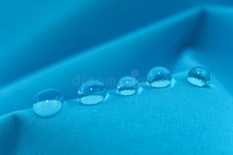 Drops of Water on Textiles. Waterproof Fabric with Drops on the Surface ...
