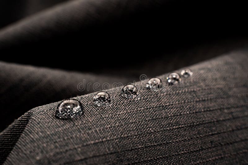 Drops of Water on Textiles. Waterproof Fabric with Drops on the Surface ...
