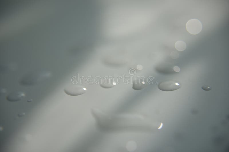 Drops of Water on White Surface with Shadow Stock Image - Image of ...