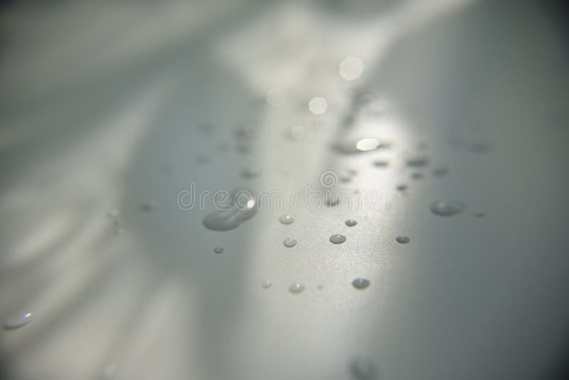 Drops of Water on White Surface with Shadow Stock Image - Image of ...