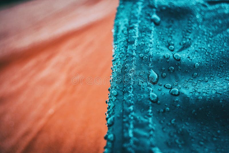 Drops on a Waterproof Cloth Stock Photo - Image of safe, professional ...