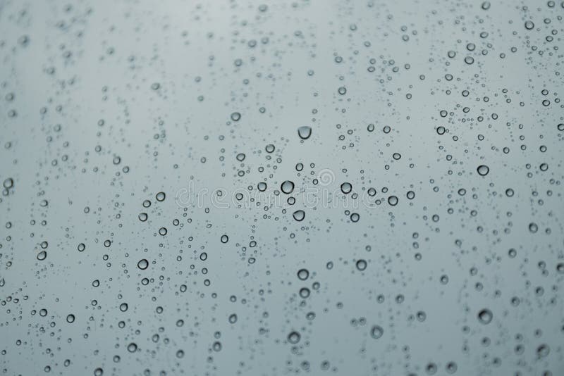 Drops on Wet Glass, Rain Outside the Window Stock Image - Image of ...