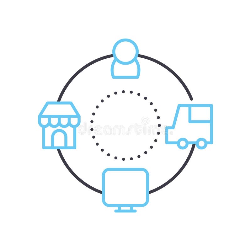 Dropship Line Icon, Outline Symbol, Vector Illustration, Concept Sign ...