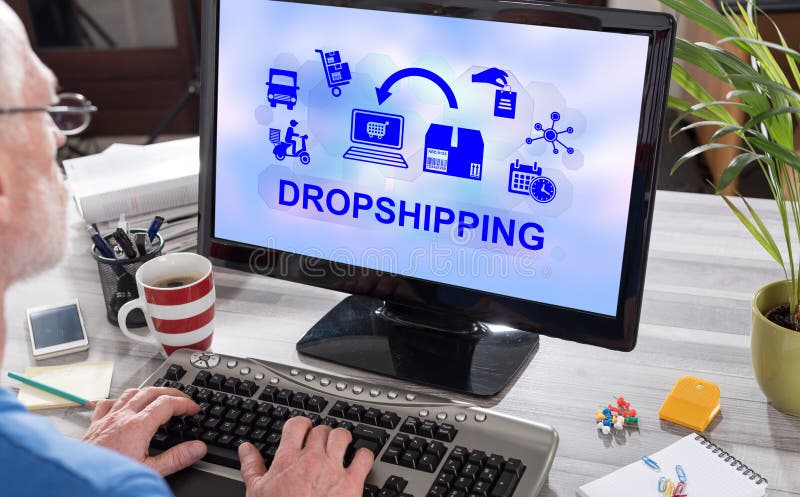 Dropshipping Concept on a Computer Stock Photo - Image of deliver, deal ...