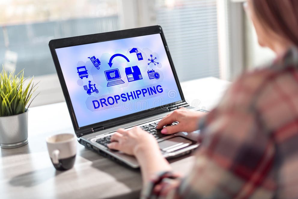 Dropshipping Concept on a Laptop Screen Stock Image - Image of online ...