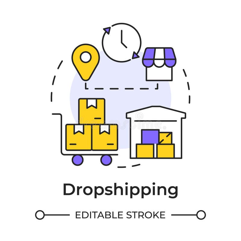 Dropshipping Multi Color Concept Icon Stock Illustration - Illustration ...