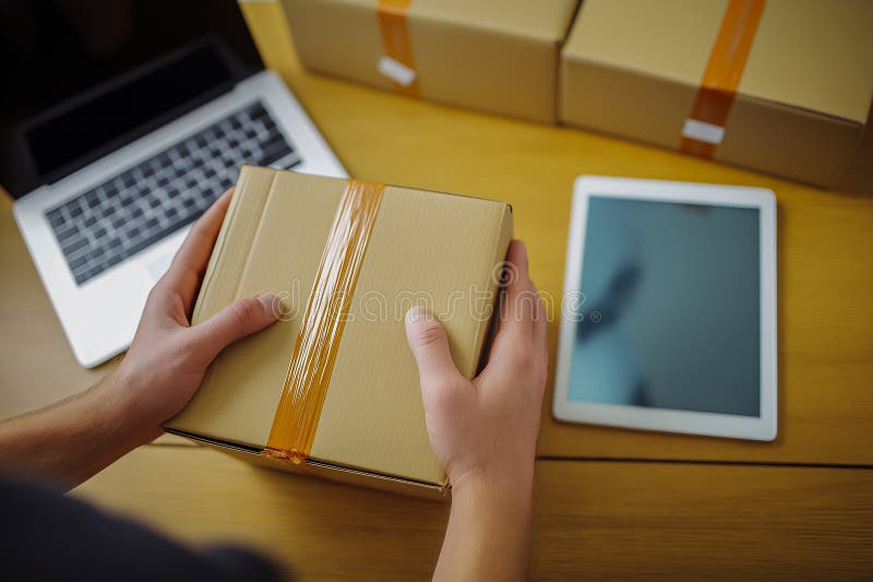 Dropshipping. Online Sales, E-commerce, Packaging Concept Stock ...