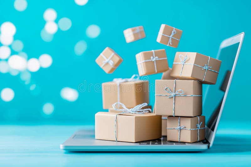 Dropshipping. Online Sales, E-commerce, Packaging Concept Stock ...