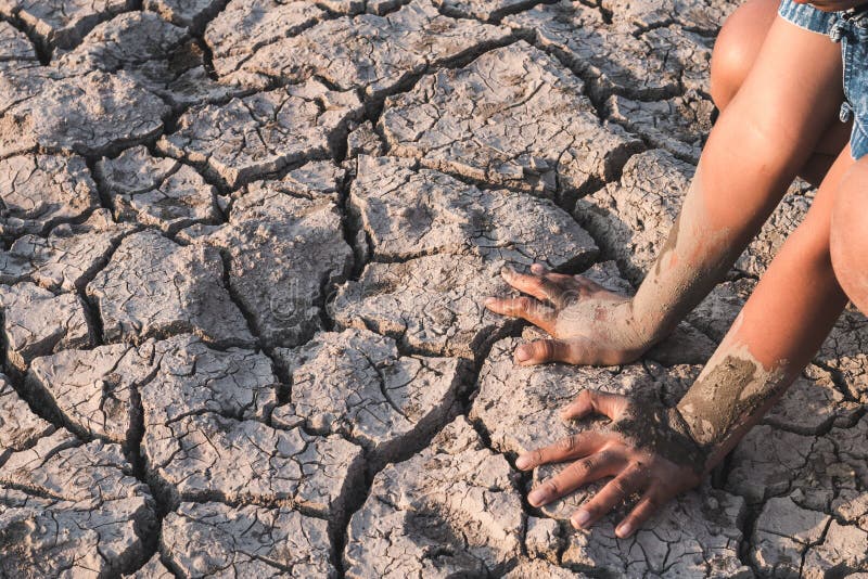 Drought Caused by Water Shortage. Stock Photo - Image of human, child ...