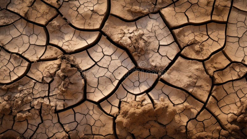 Drought cracked earth stock illustration. Illustration of scarcity ...