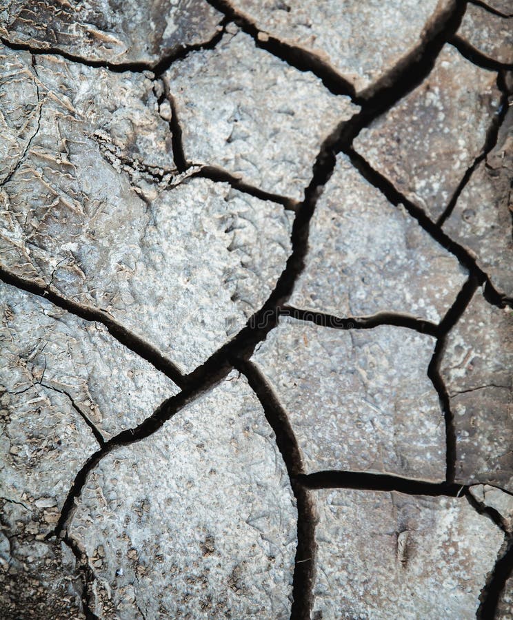 Drought, Cracked Earth in Gray. Earth without Rain Stock Photo - Image ...