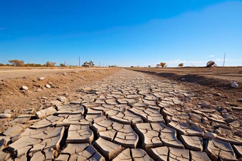 Drought, Dry Cracker Earch on Fields Hit by Lack of Rain Outside a ...