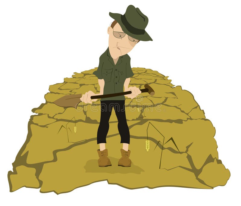 Drought on the Farmer Field Stock Vector - Illustration of crops ...