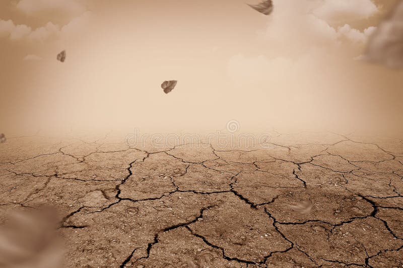 Drought Fields with Dust because of Extreme Climate Change Stock Photo ...