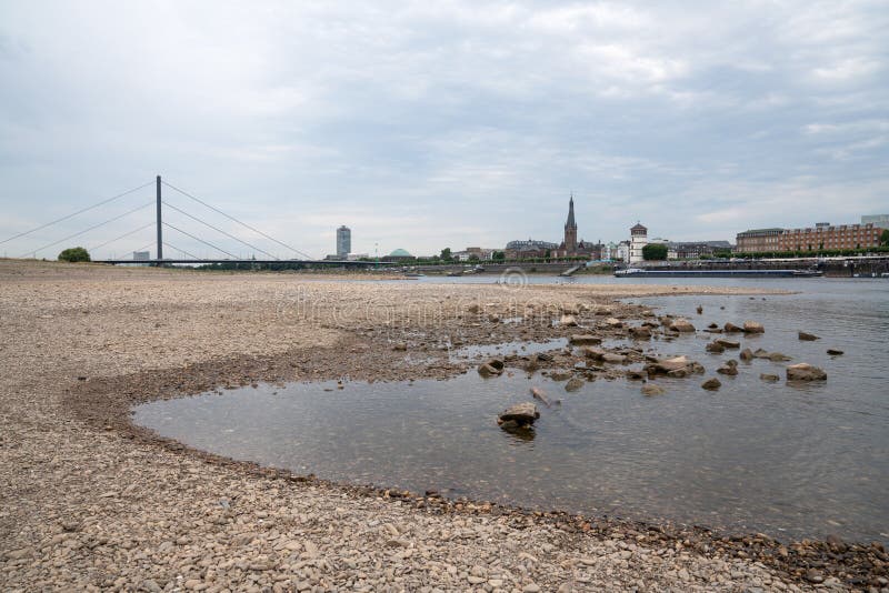 Drought in Germany, Low Water on Rhine River Editorial Stock Image ...