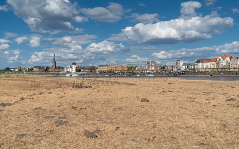 Drought in Germany, Low Water on Rhine River Editorial Image - Image of ...