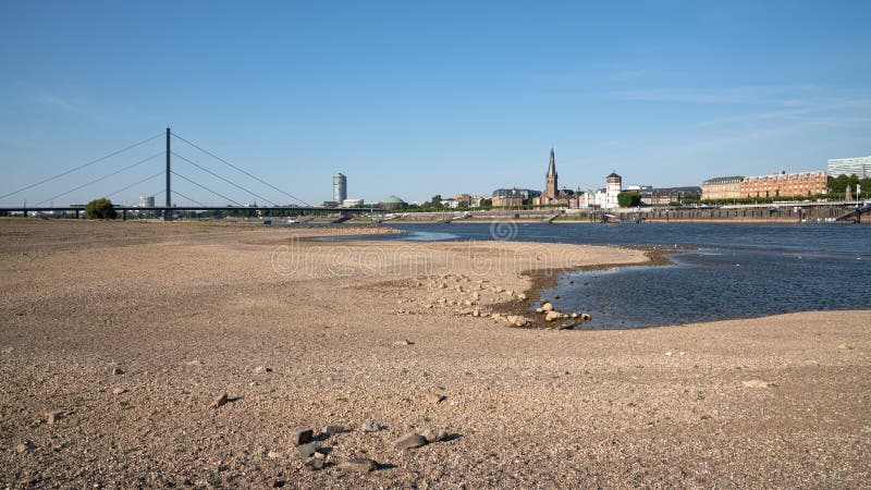 Drought in Germany, Low Water on Rhine River Editorial Photography ...