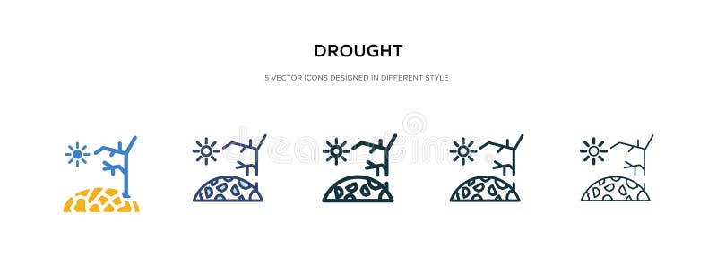 Drought Icon in Different Style Vector Illustration. Two Colored and ...