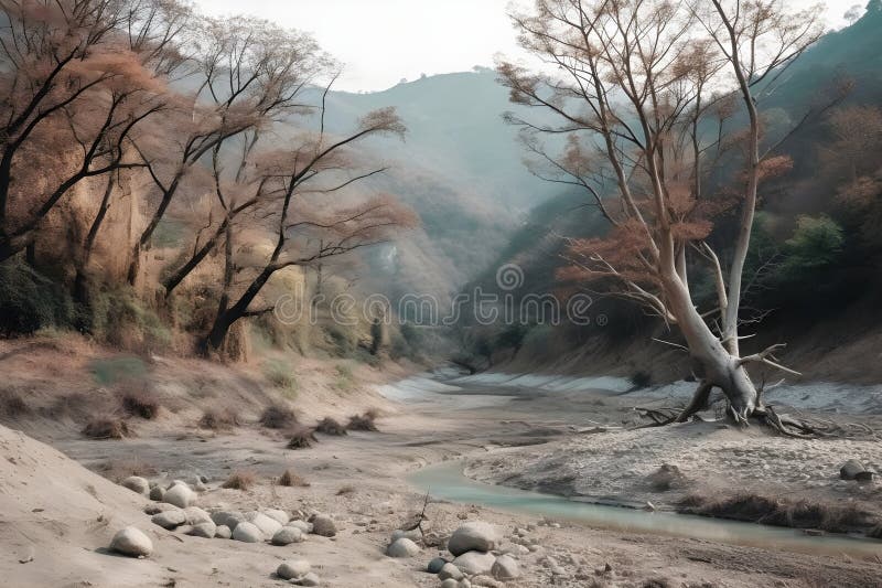 Drought. River without Water. Water Problems. River without Water Lack ...