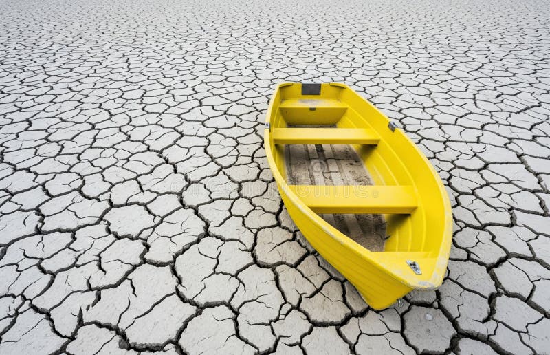 Drought Rowboat on Cracked Earth Stock Illustration - Illustration of ...
