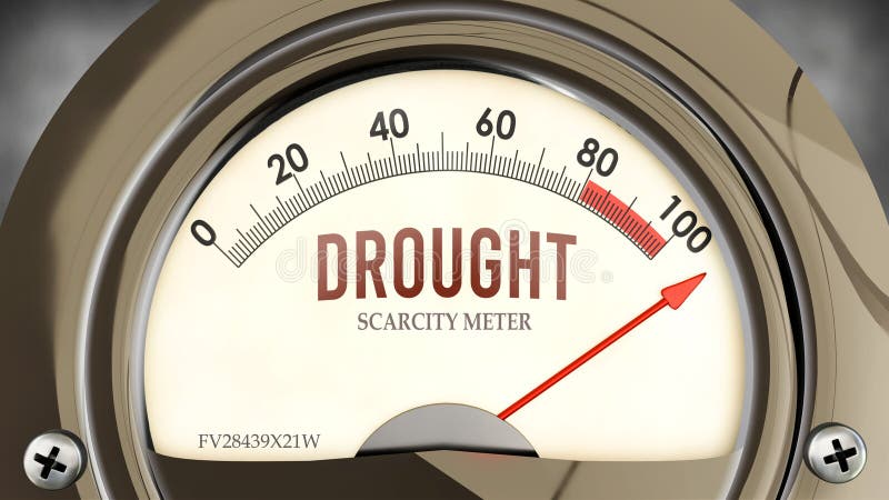Drought and Scarcity Meter that is Hitting a Full Scale, Showing a Very ...