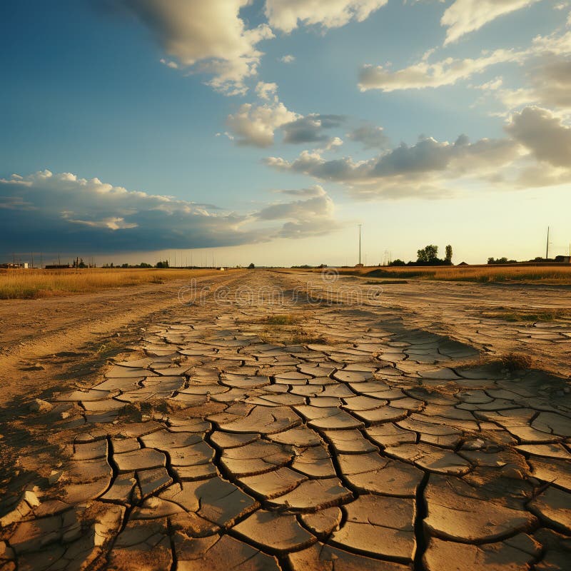 A drought-stricken field stock illustration. Illustration of field ...
