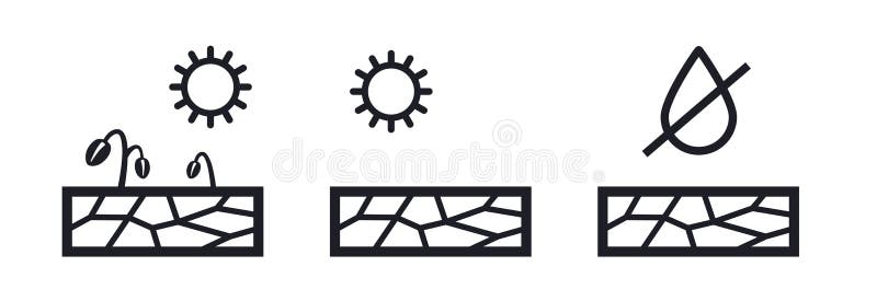 Drought Symbol Cracked Surface and Dryness Icon Stock Vector ...