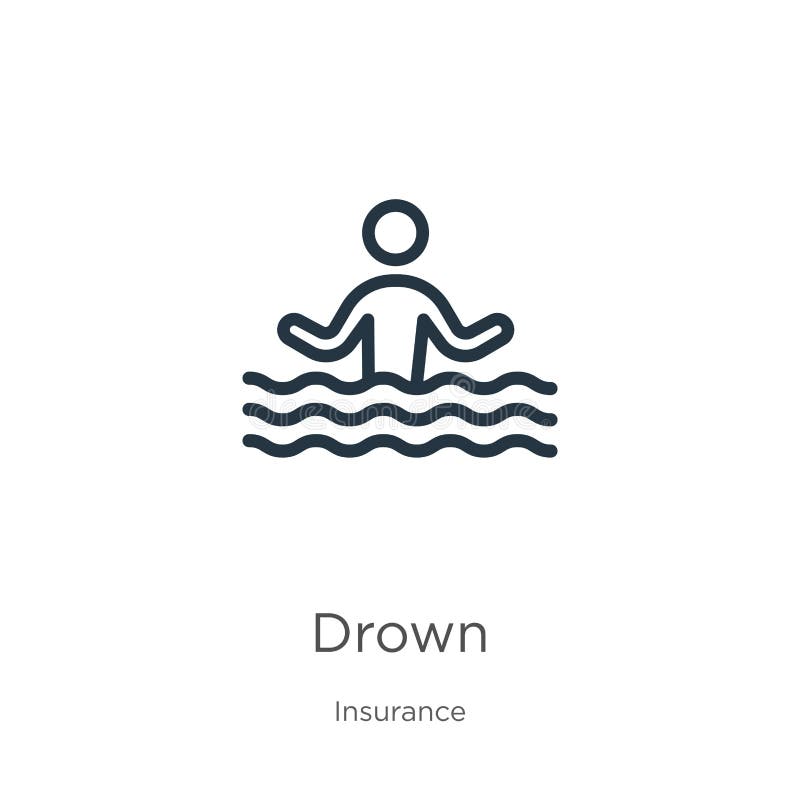 Drown Icon Vector. Trendy Flat Drown Icon from Insurance Collection ...