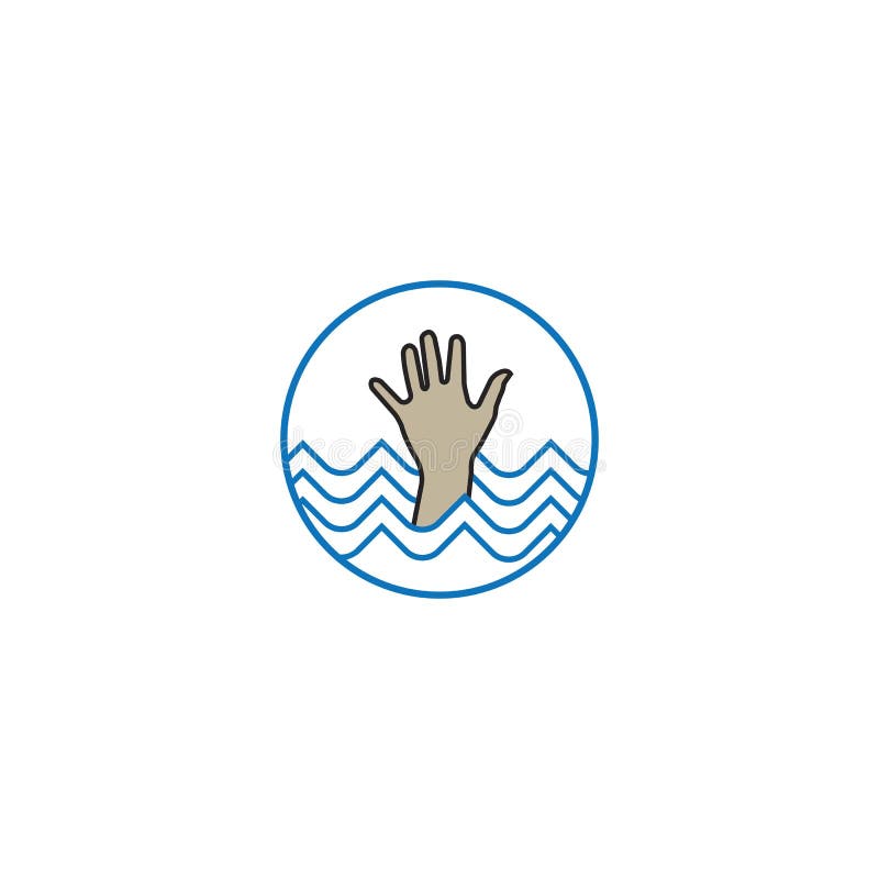 Drown icon stock vector. Illustration of pictogram, panic - 249904325