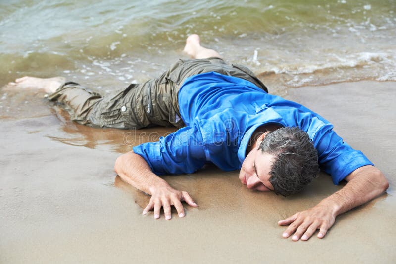 Drowned man stock image. Image of danger, concepts, sandy - 27355641