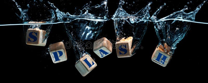 Dice with Text for Illustration of `splash` Words Stock Photo - Image ...