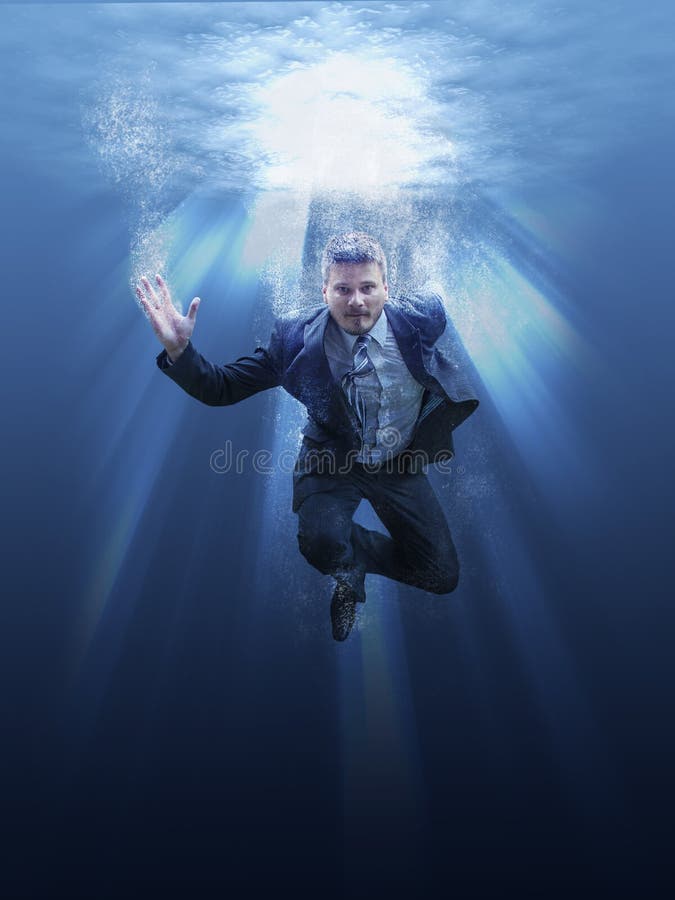 Drowning Down stock photo. Image of businessman, bankrupt - 56346454